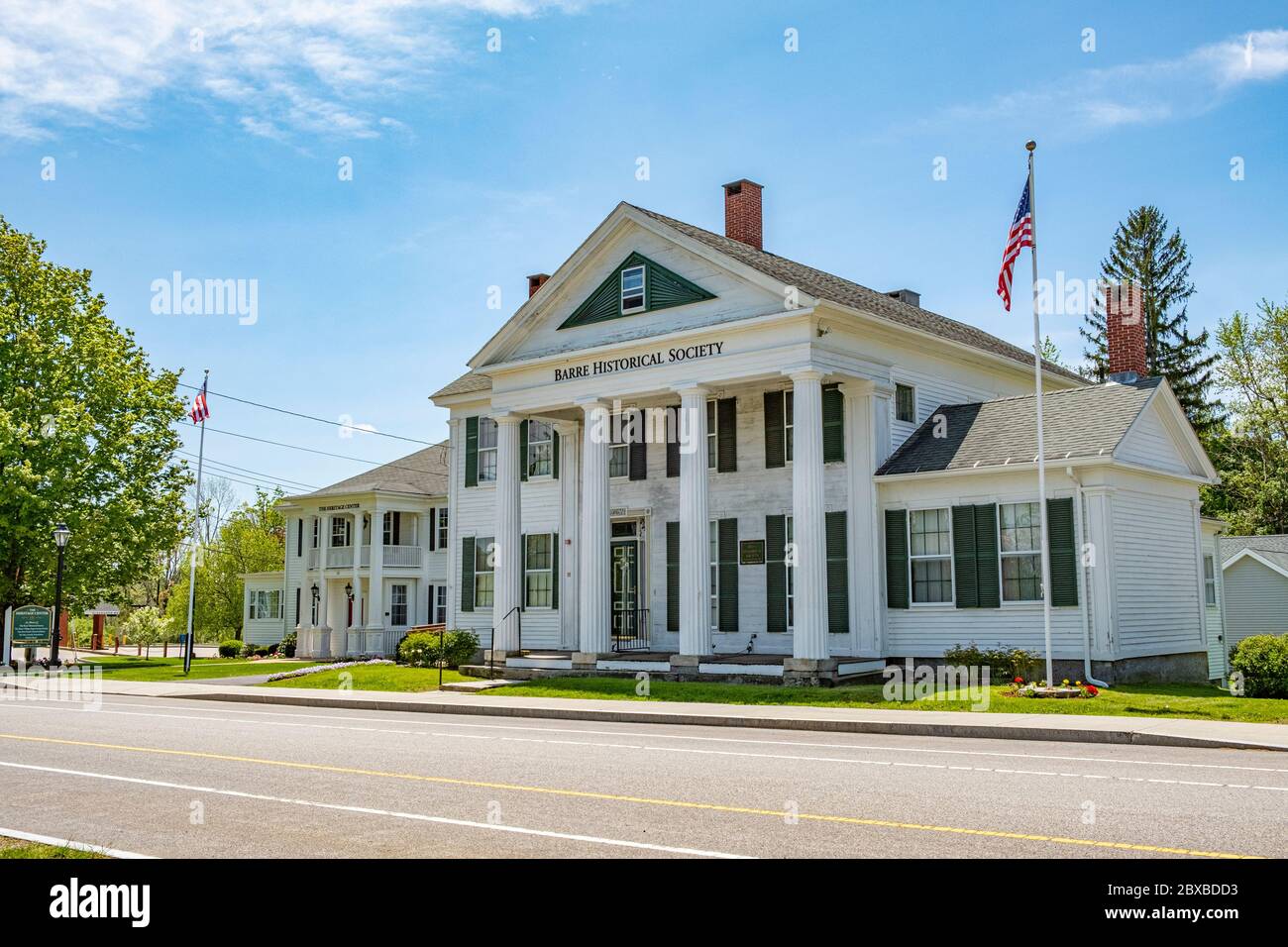 The Barre, Massachusetts Historical Society on the town common Stock ...