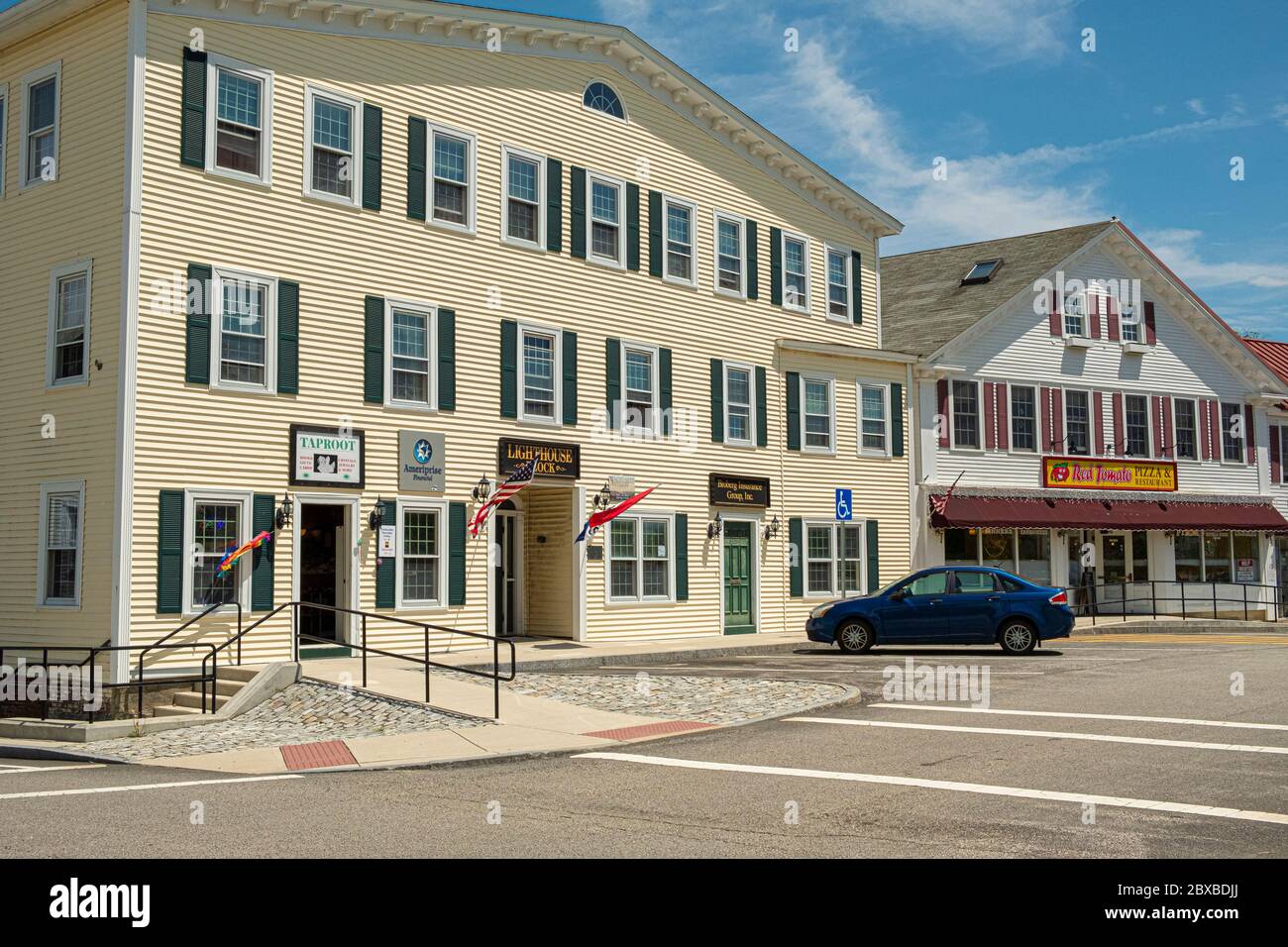Stores along Exchange Street in Barre, Massachusetts Stock Photo - Alamy