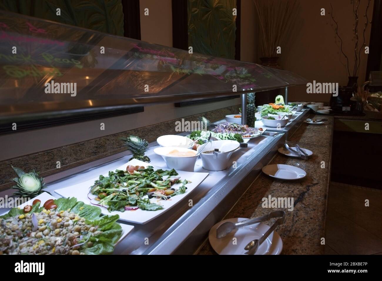 Vegetable salad bar buffet restaurant hi-res stock photography and ...