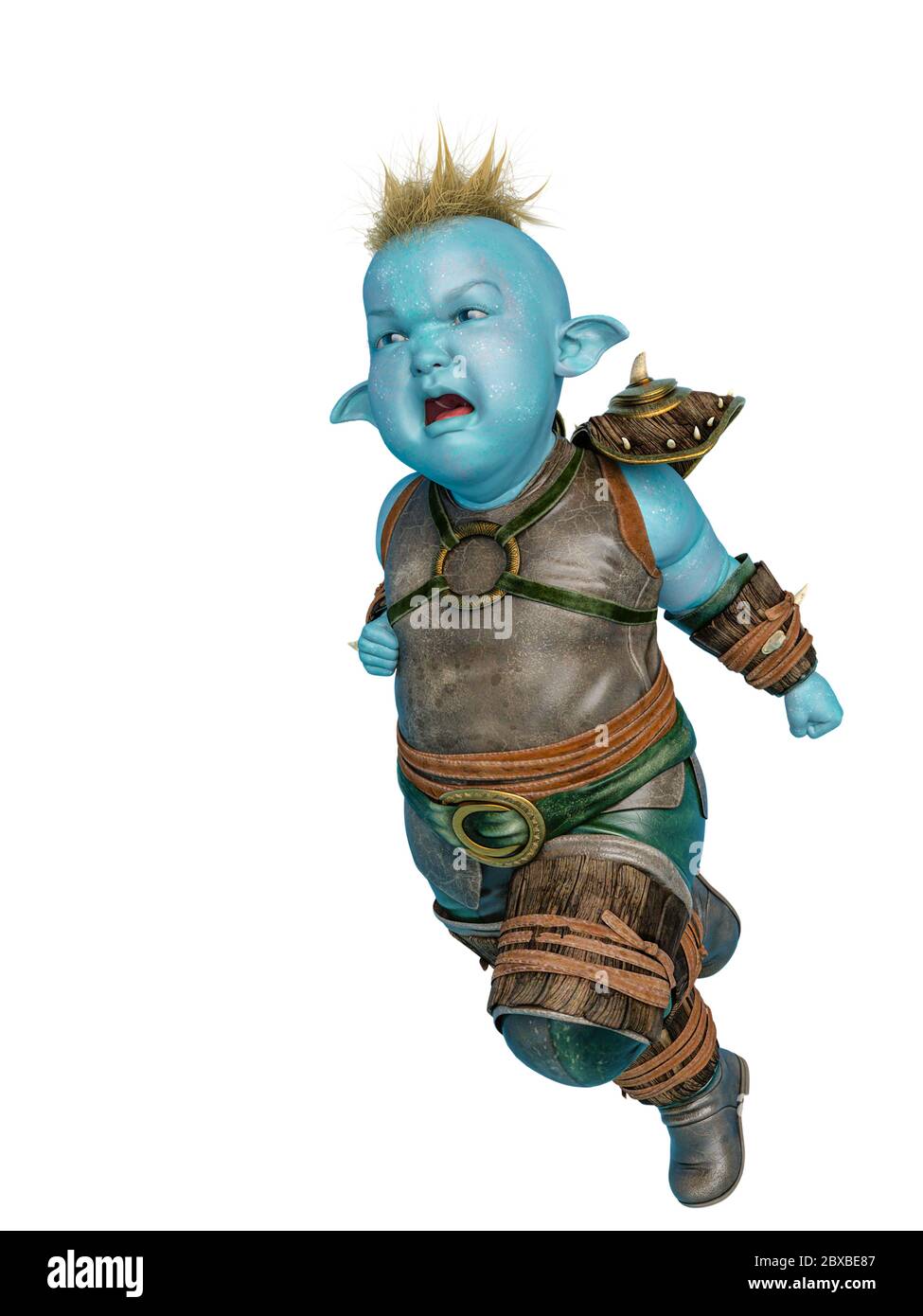 little blue orc in a white background, 3d illustration Stock Photo - Alamy