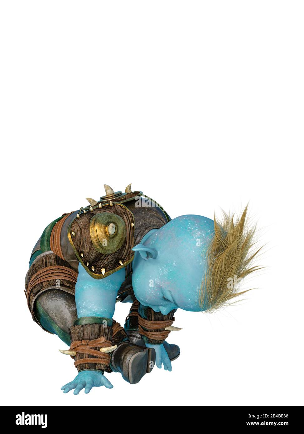 little blue orc in a white background, 3d illustration Stock Photo - Alamy