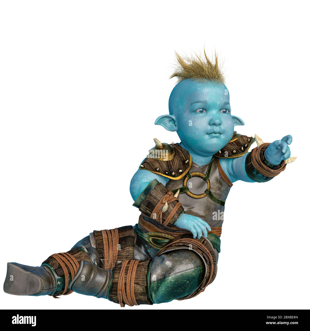 little blue orc in a white background, 3d illustration Stock Photo - Alamy