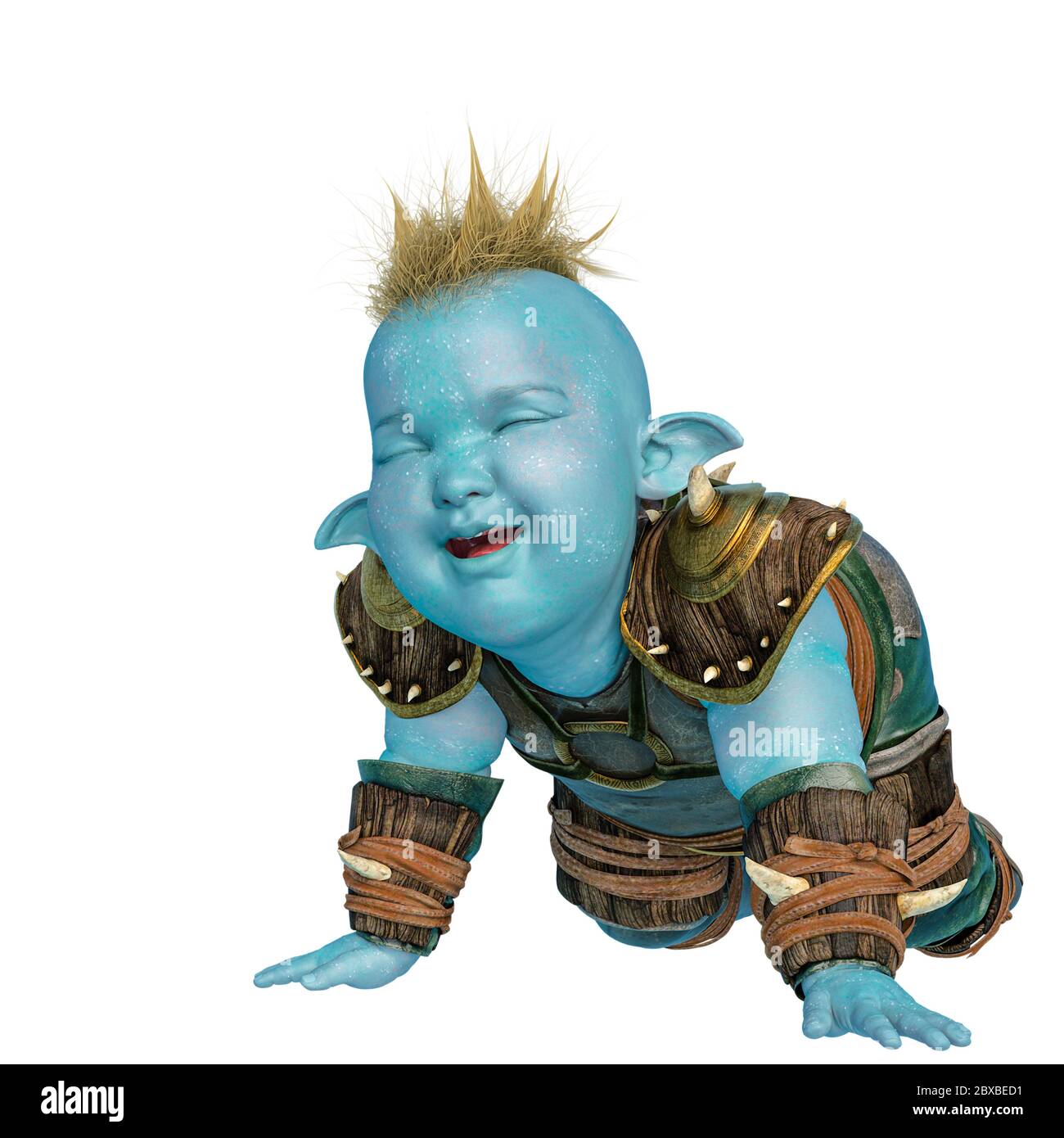 little blue orc in a white background, 3d illustration Stock Photo - Alamy