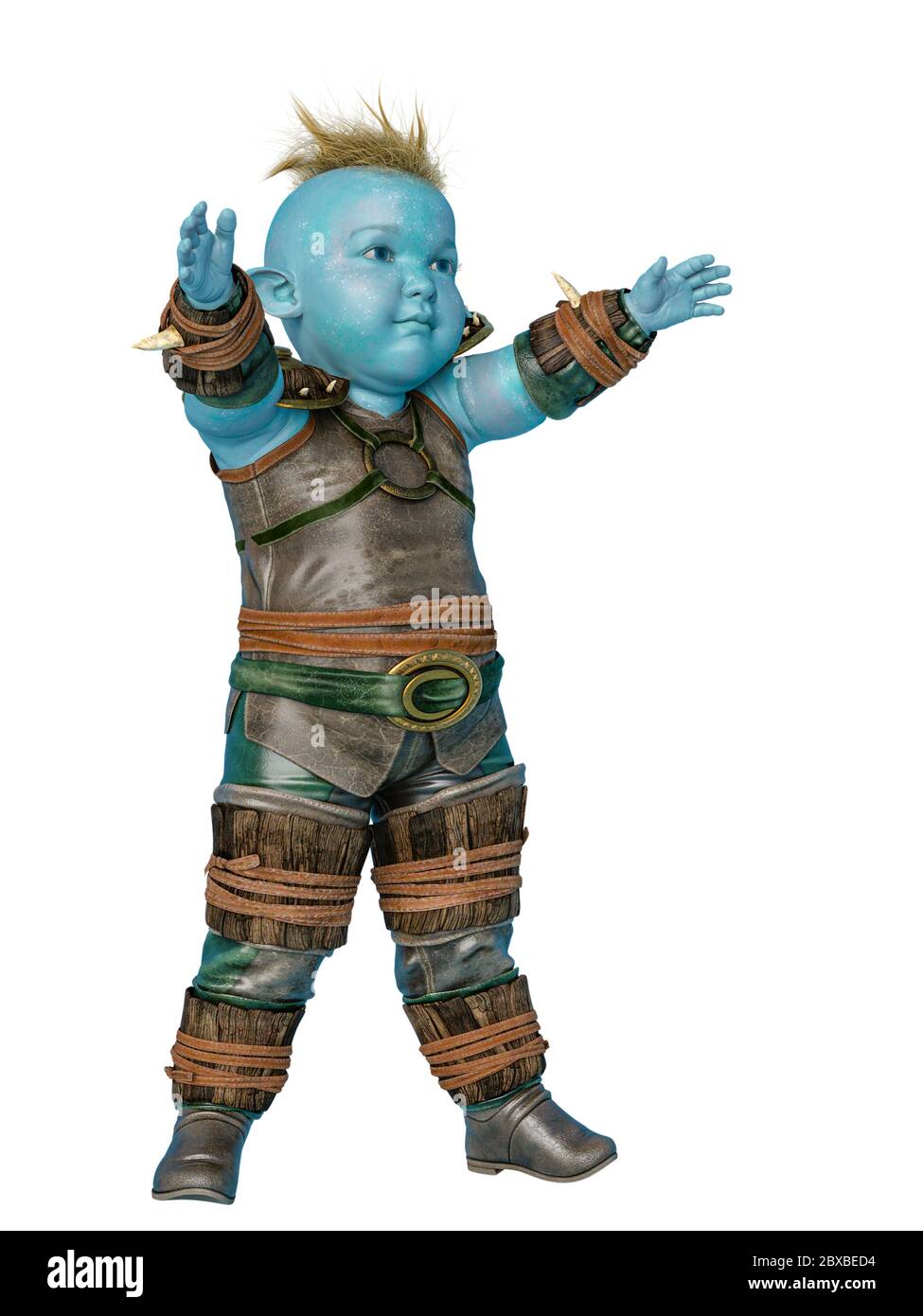 little blue orc in a white background, 3d illustration Stock Photo - Alamy