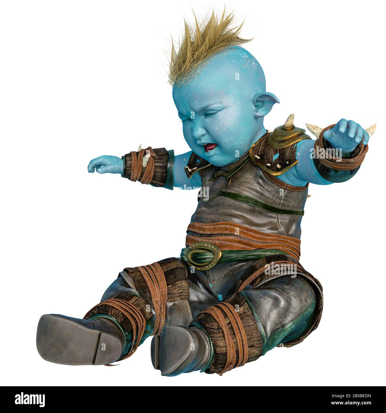 little blue orc in a white background, 3d illustration Stock Photo - Alamy