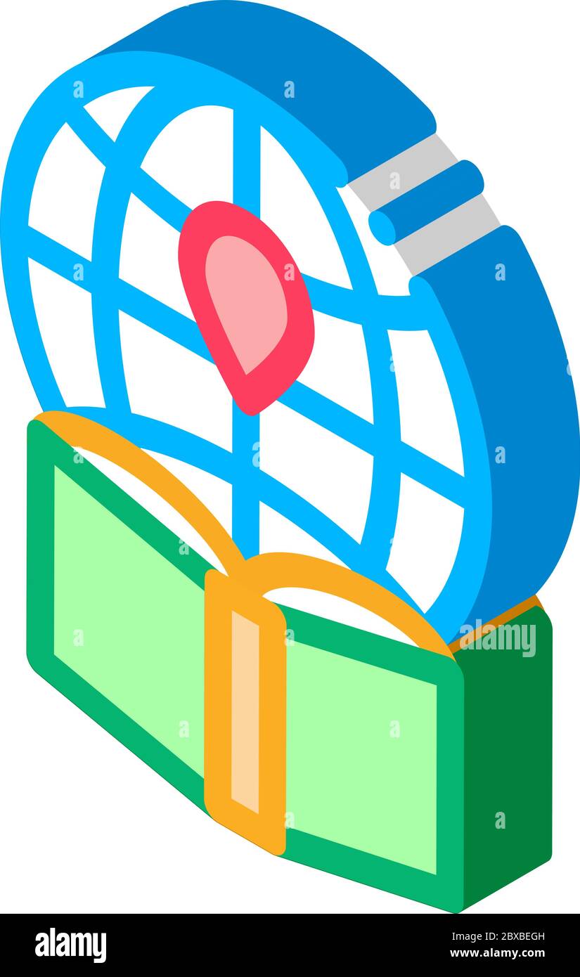 Map Of Island, Cartography isometric icon vector illustration Stock ...