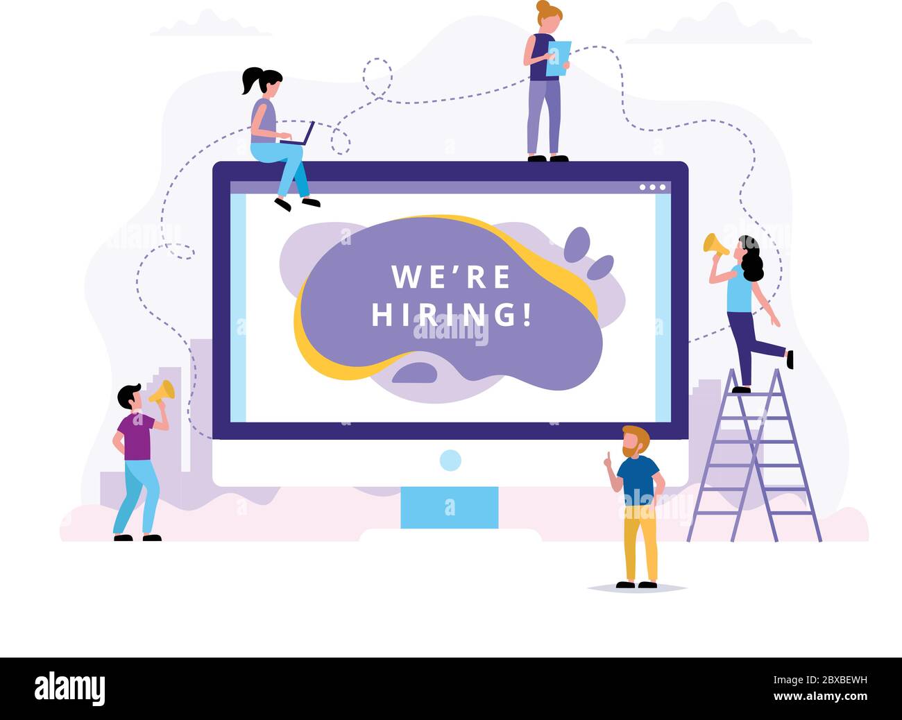 We re hiring. Concept illustrations for human resources, hiring process ... We re hiring. Concept illustrations for human resources, hiring process ...