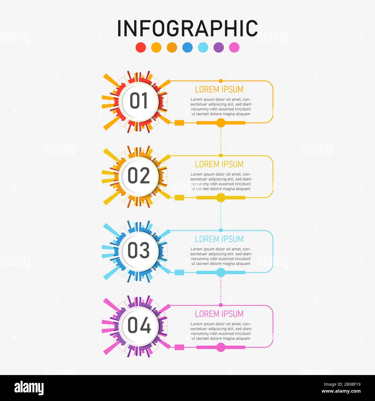 4 steps colorful infographic template for presentation, process ...