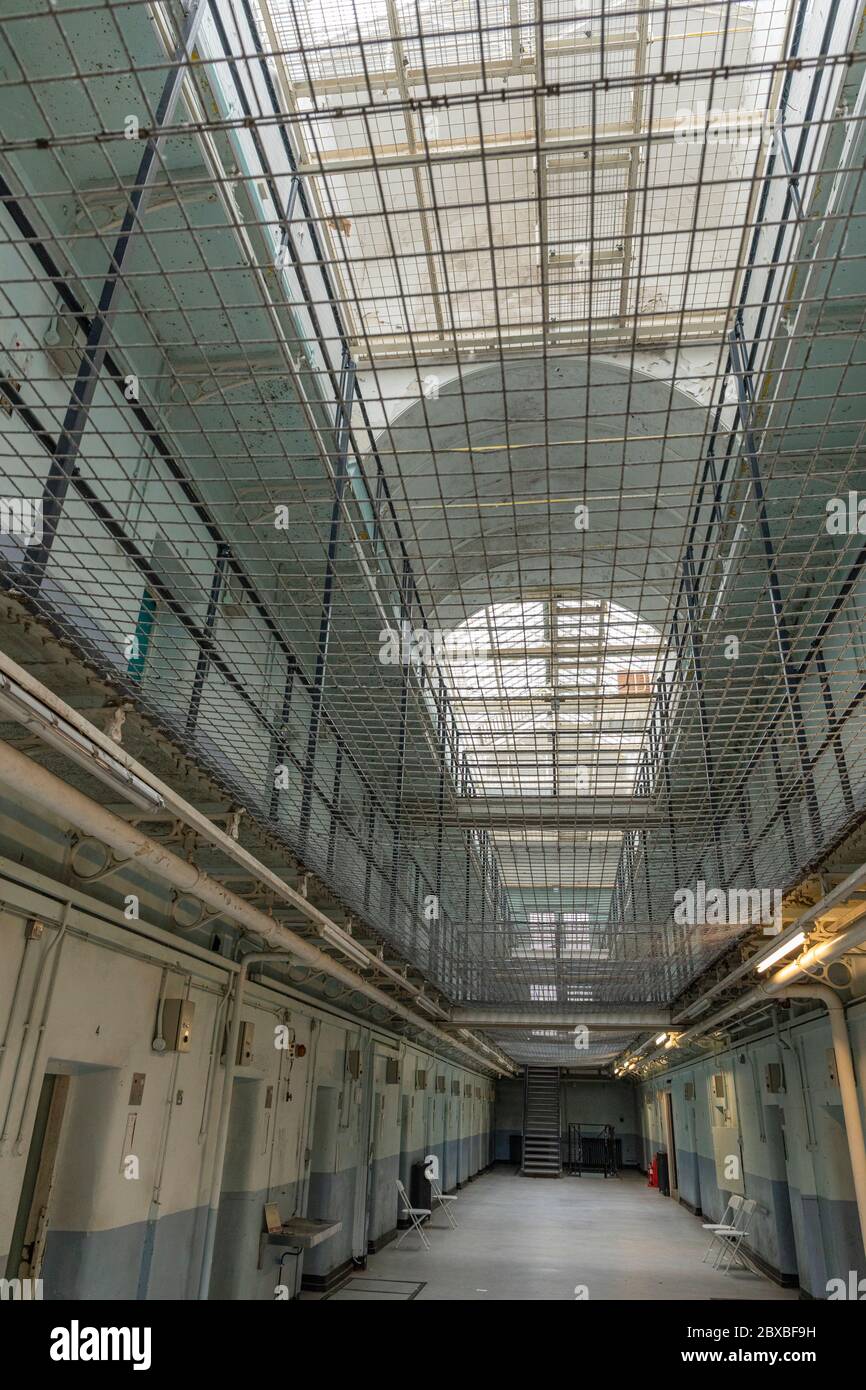 Prison landing in Shepton Mallet Prison, Somerset, England Stock Photo ...