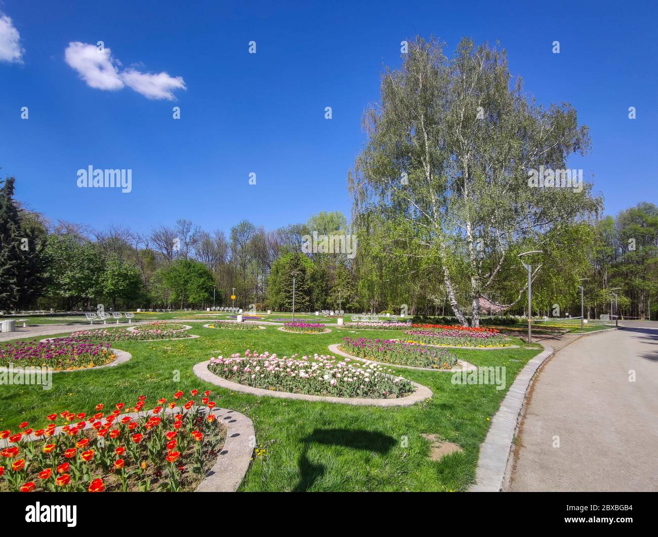 Spring view of South Park in city of Sofia, Bulgaria Stock Photo - Alamy