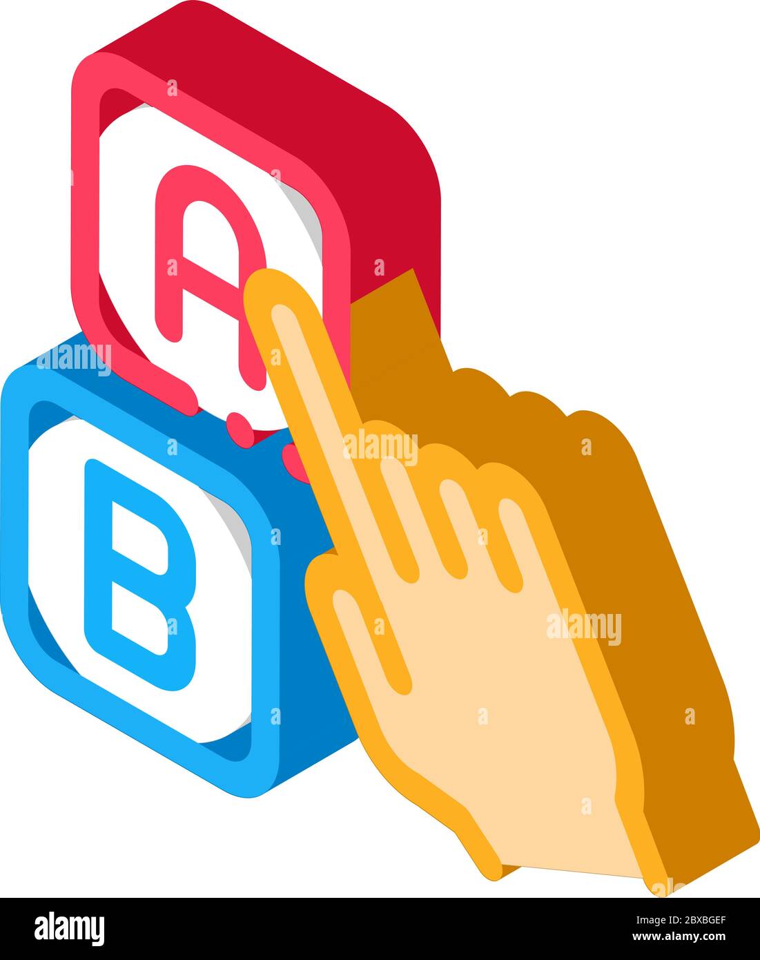 Pointing Letter isometric icon vector illustration Stock Vector Image ...