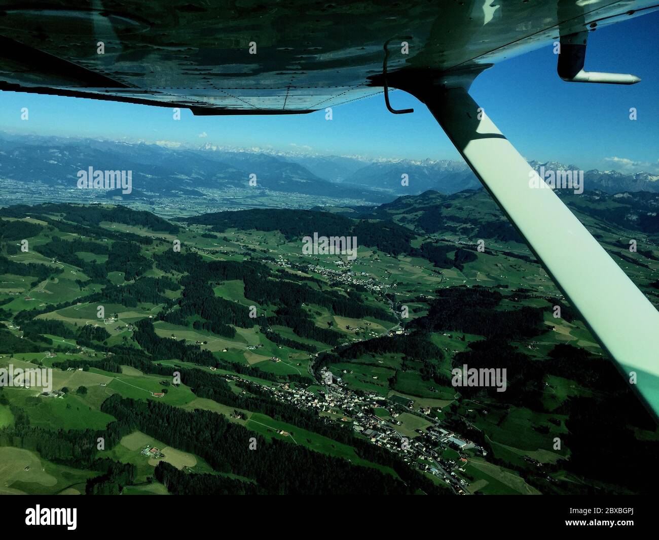 Rhine valley in Switzerland overhead view Stock Photo - Alamy