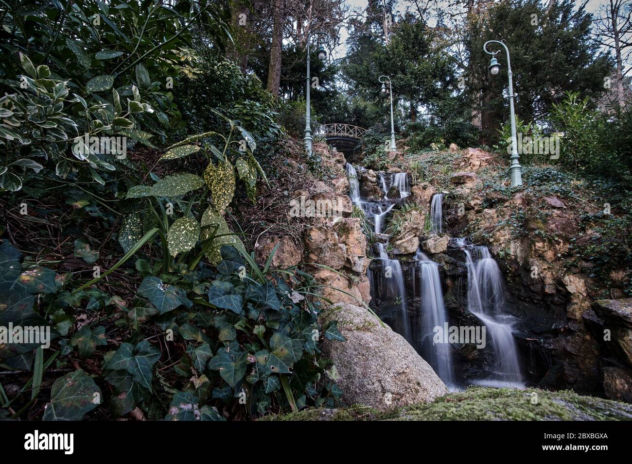 Waterfall at the Parc du Thabor in Rennes, France Stock Photo - Alamy