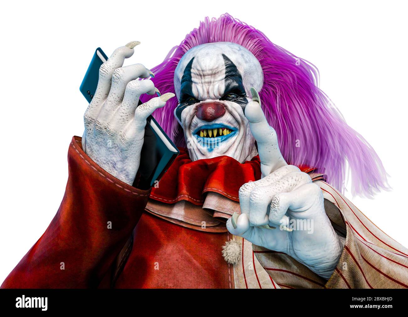 clown using the cellphone close up. This not funny at all joker in ...