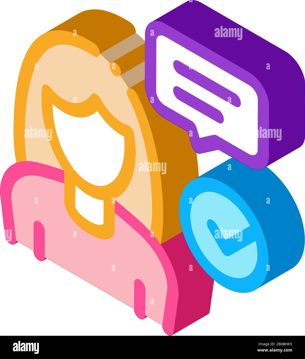 Woman Approved isometric icon vector illustration Stock Vector Image ...