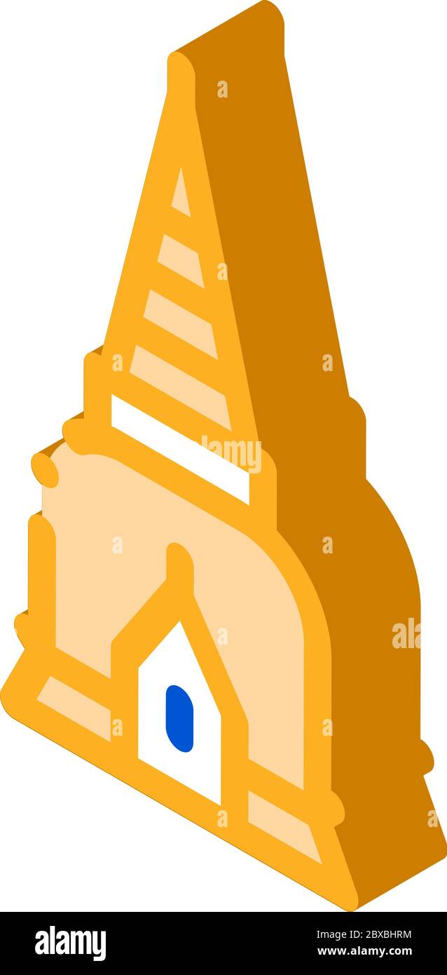 Thailand Religion Tower isometric icon vector illustration Stock Vector ...