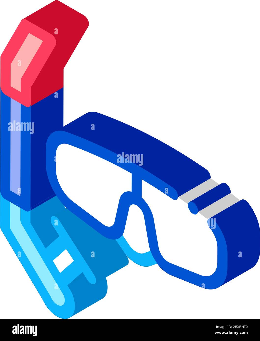 Mask And Breathing Tube isometric icon vector illustration Stock Vector ...