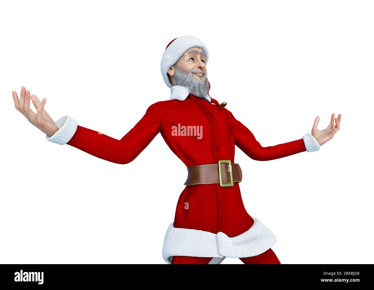 young santa cartoon in a merry christmas. This old skinny guy in ...