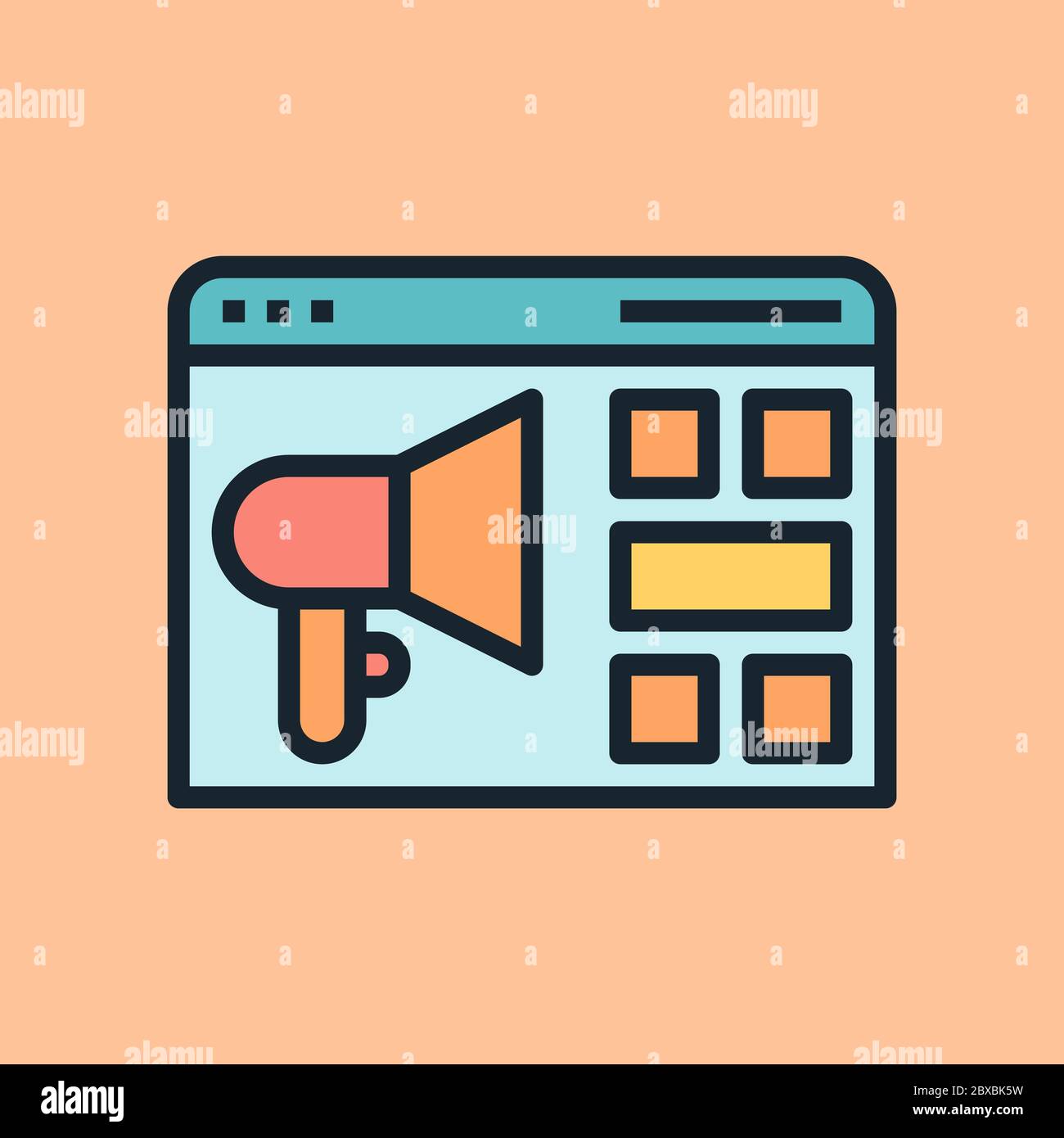 Banner Ad. Digital marketing concept illustration, flat design linear ...