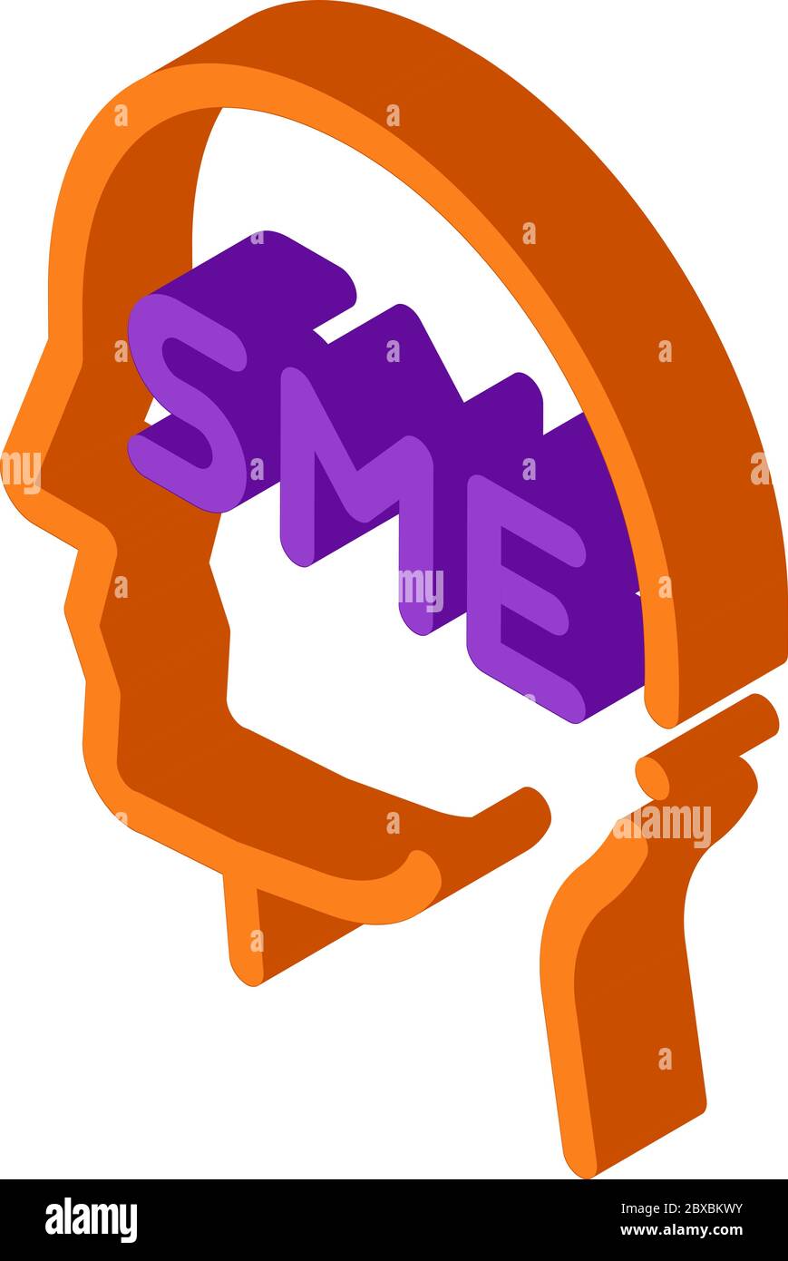 Human Head Sme Business isometric icon vector illustration Stock Vector ...