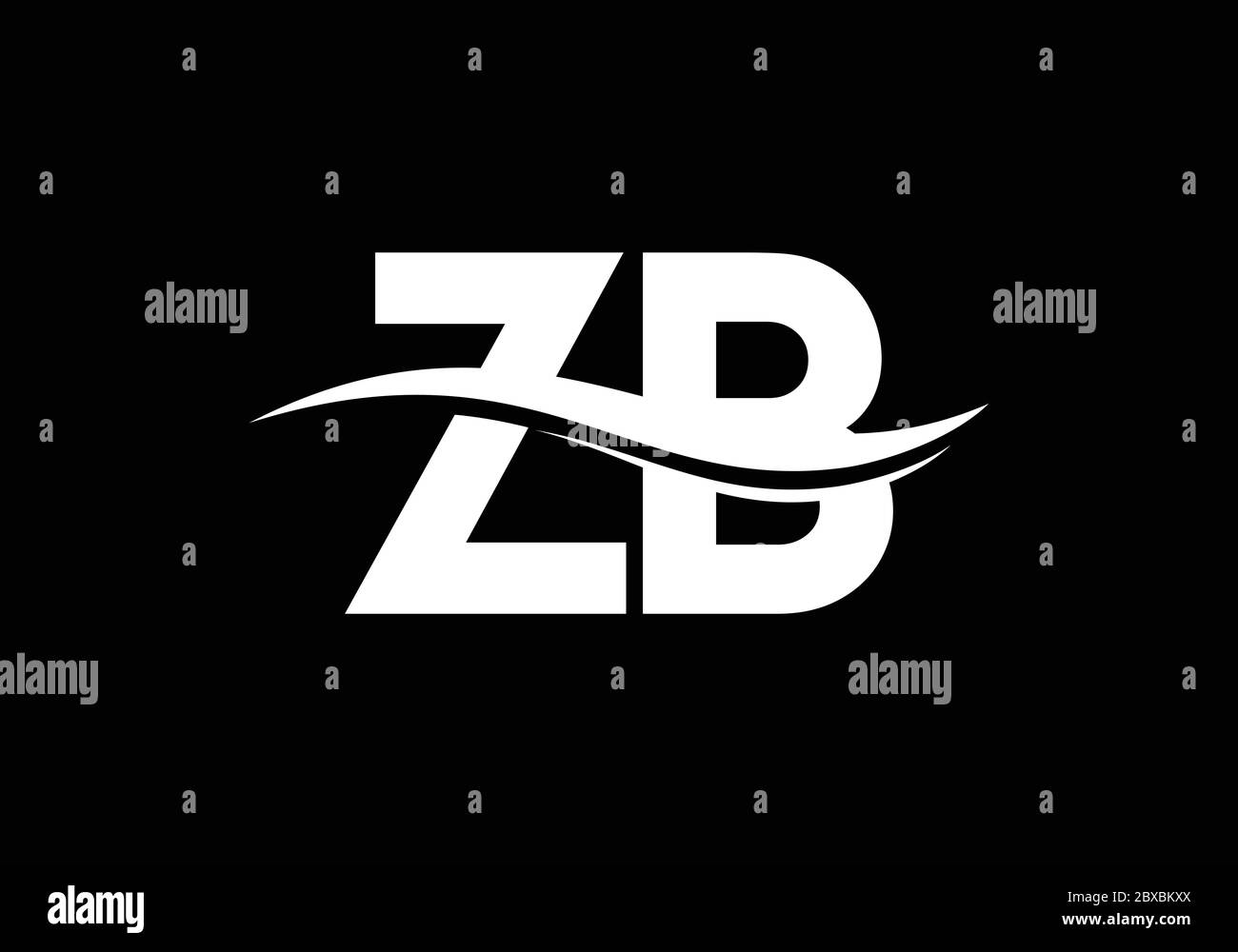 Initial Monogram Letter Z B Logo Design Vector Template. Graphic ...