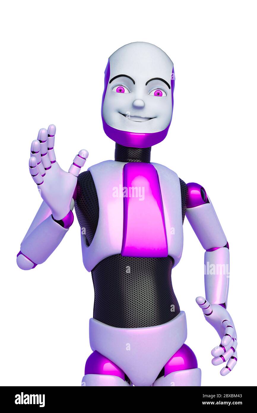 robot boy cartoon smiling. This guy in clipping path is very useful for ...