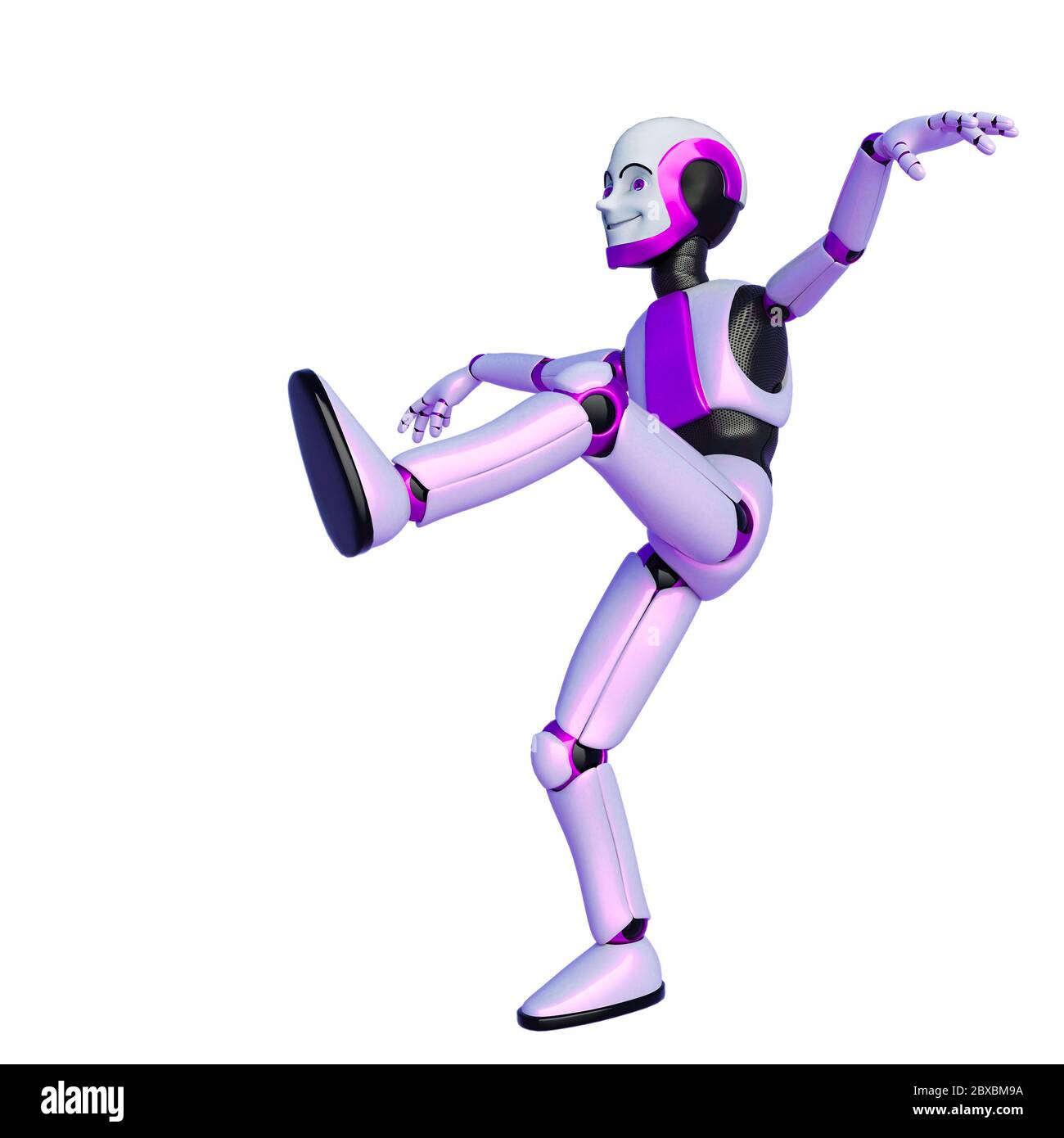 robot boy cartoon karate attack. This guy in clipping path is very ...