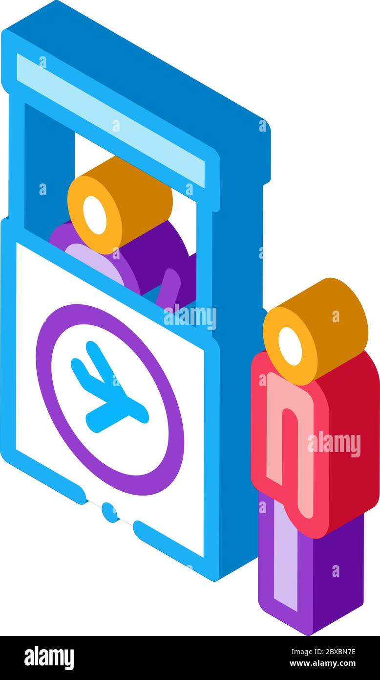 Passport And Customs Control isometric icon vector illustration Stock ...