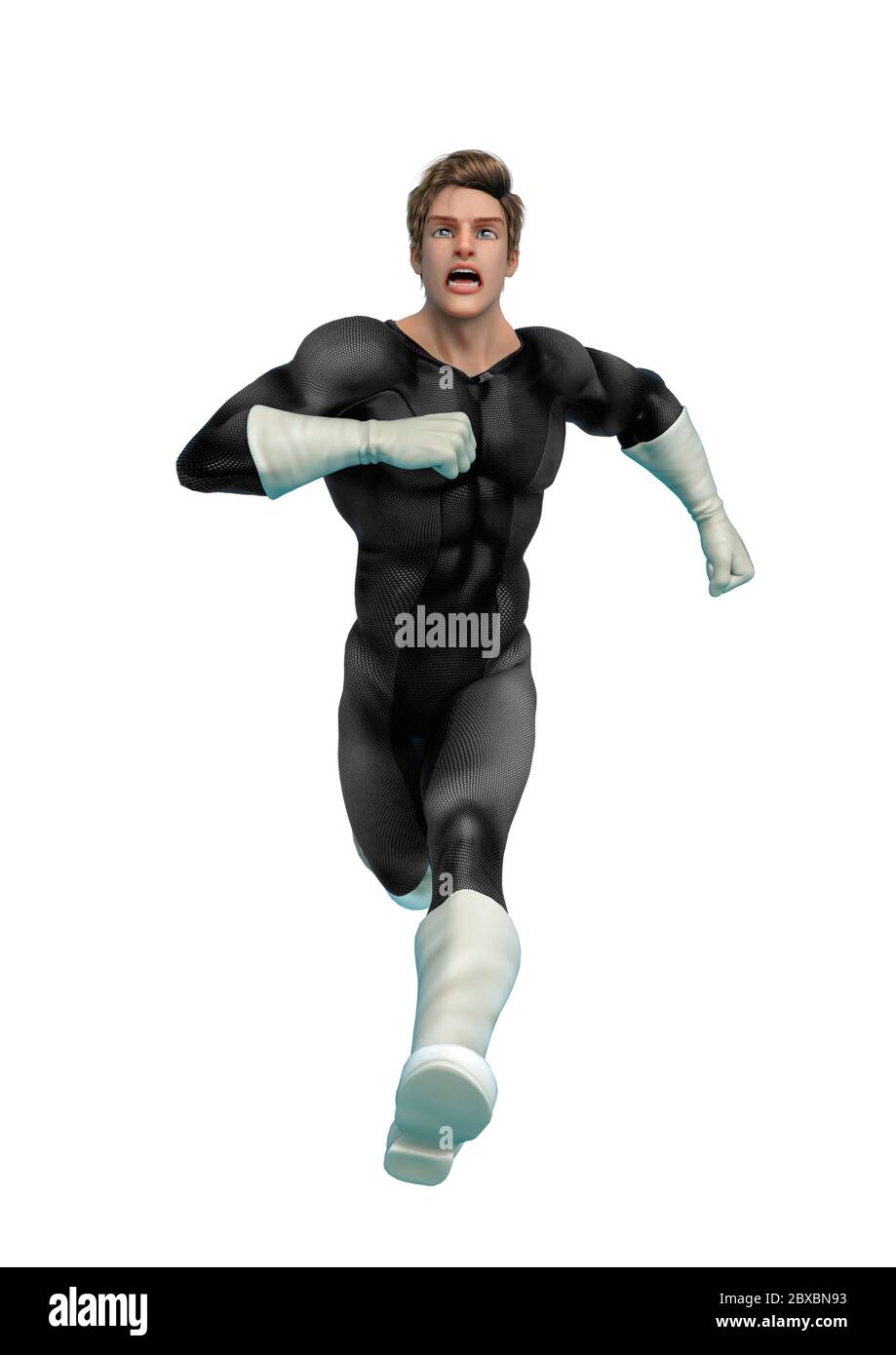 super power hero cartoon running. This guy in clipping path is very ...