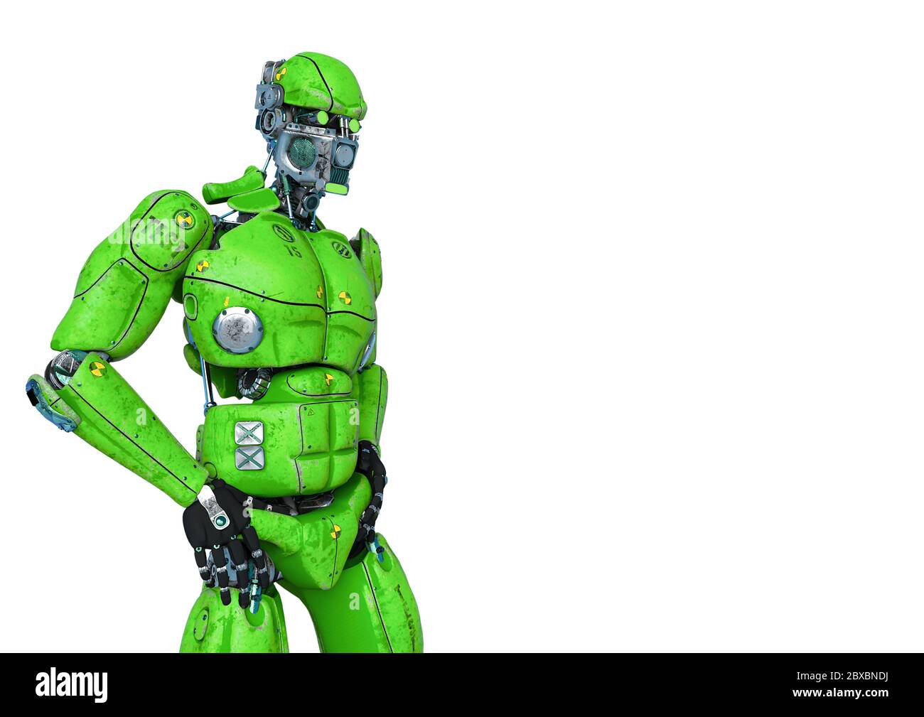 test machine with a copy space. This dummy test doll in clipping path ...