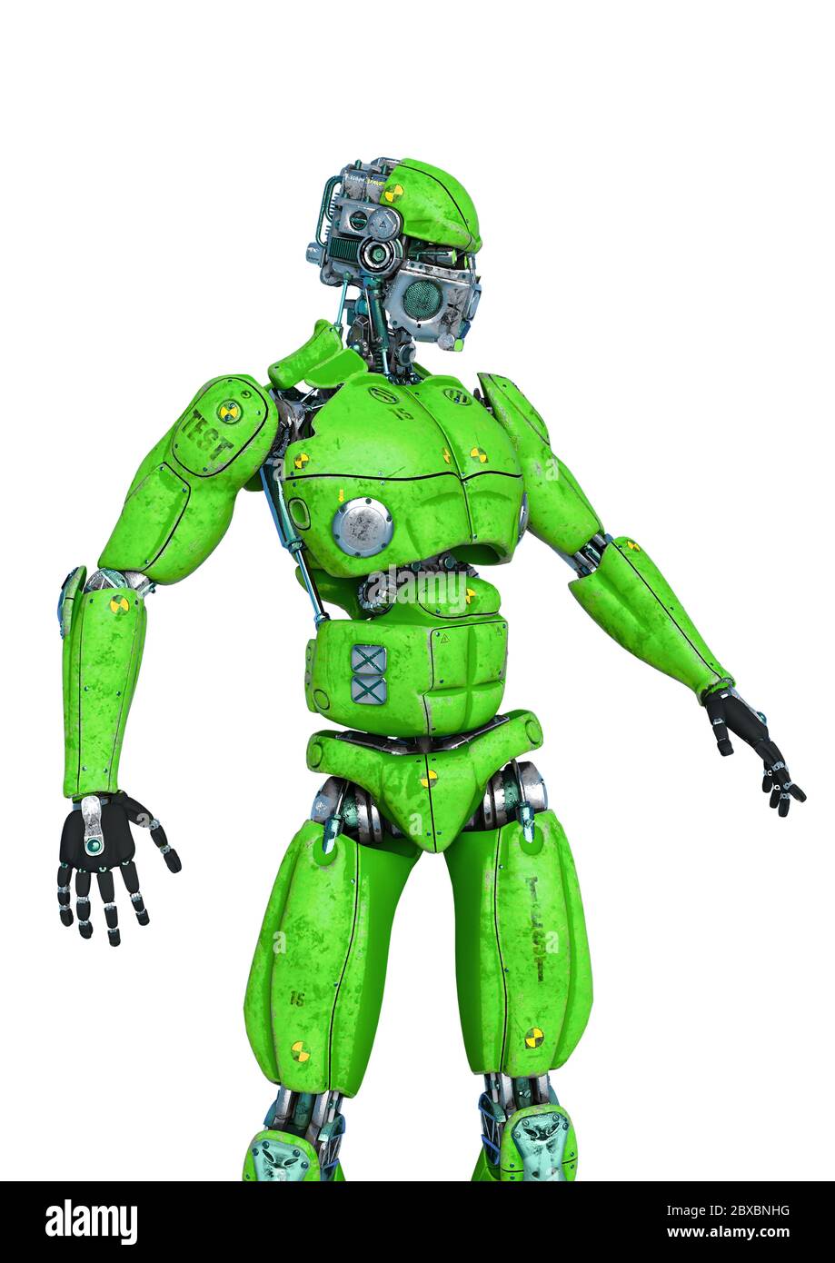 test machine looking to the side. This dummy test doll in clipping path ...