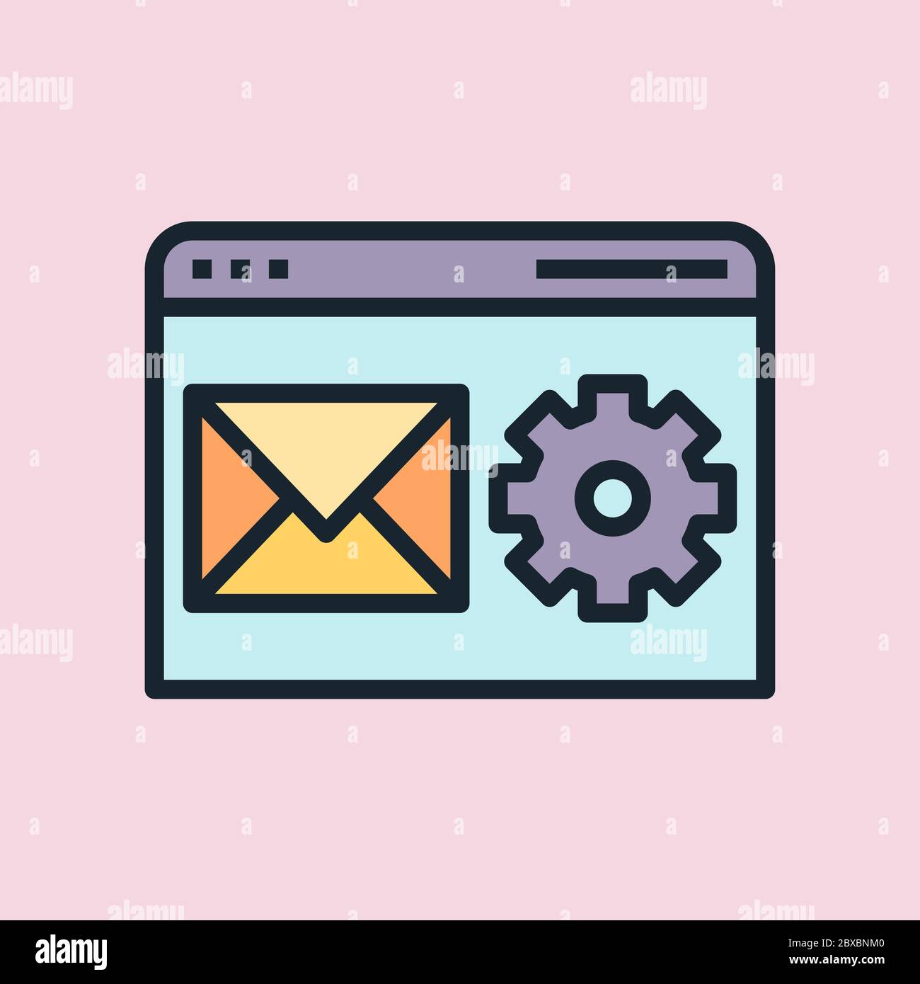 Email automation. Digital marketing concept illustration, flat design ...