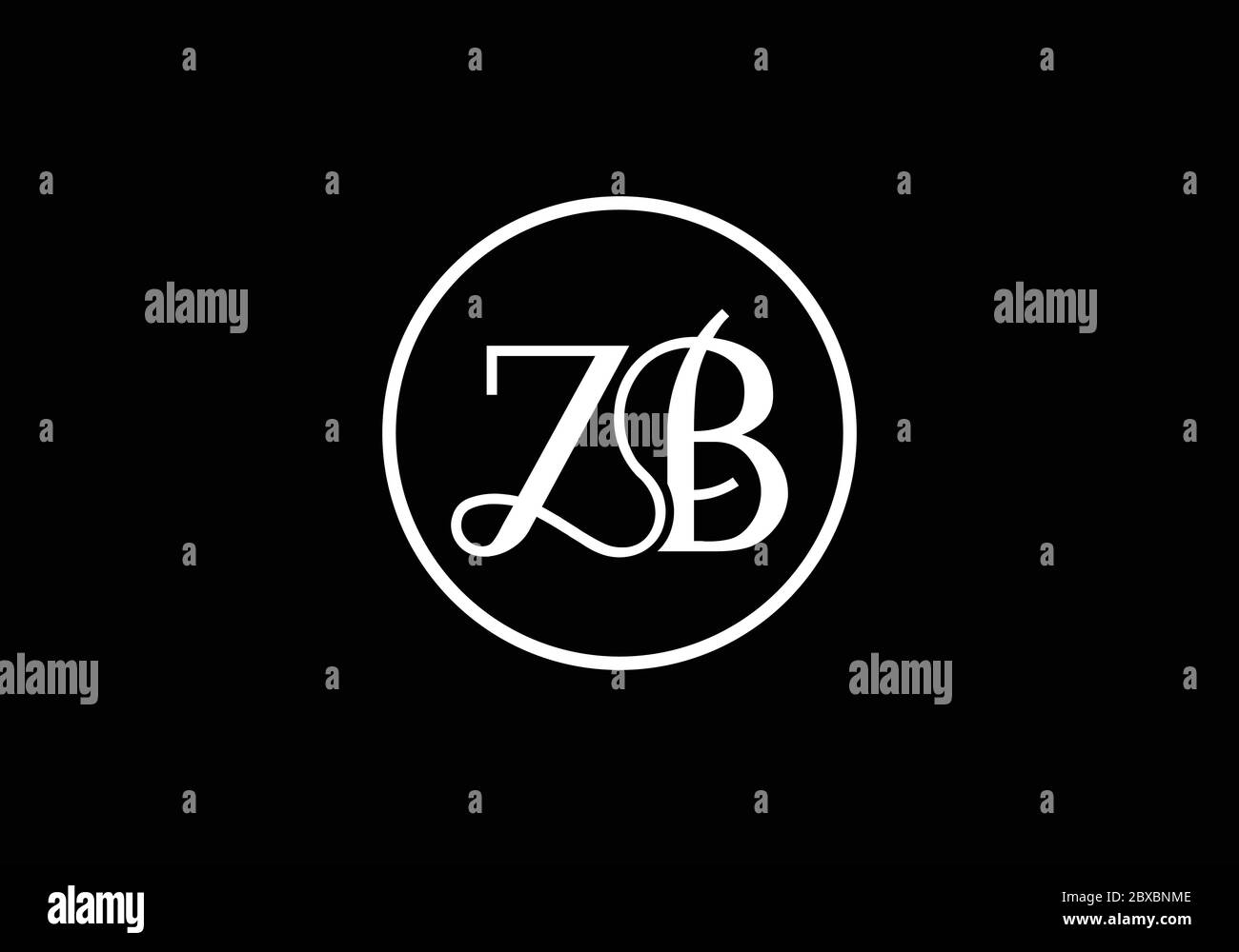 Initial Monogram Letter Z B Logo Design Vector Template. Graphic ...