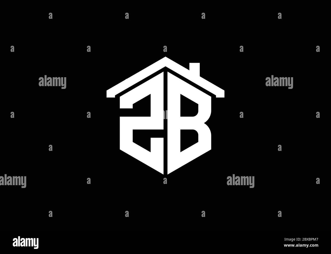 Initial Monogram Letter Z B Logo Design Vector Template. Graphic ...