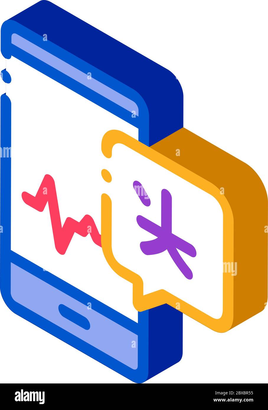Voice Wave On Phone Screen isometric icon vector illustration Stock ...