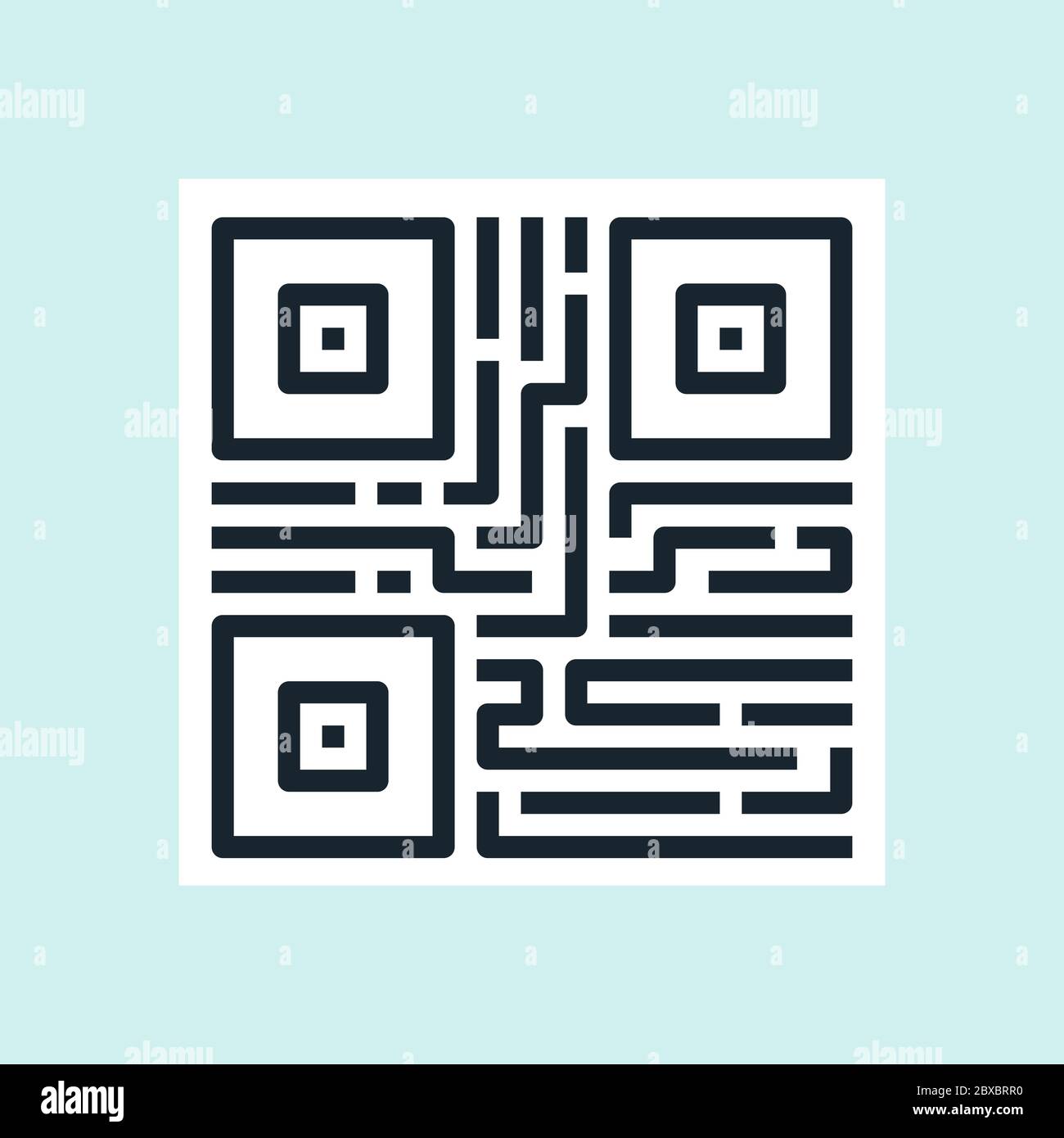 QR Code. Digital marketing concept illustration, flat design linear ...