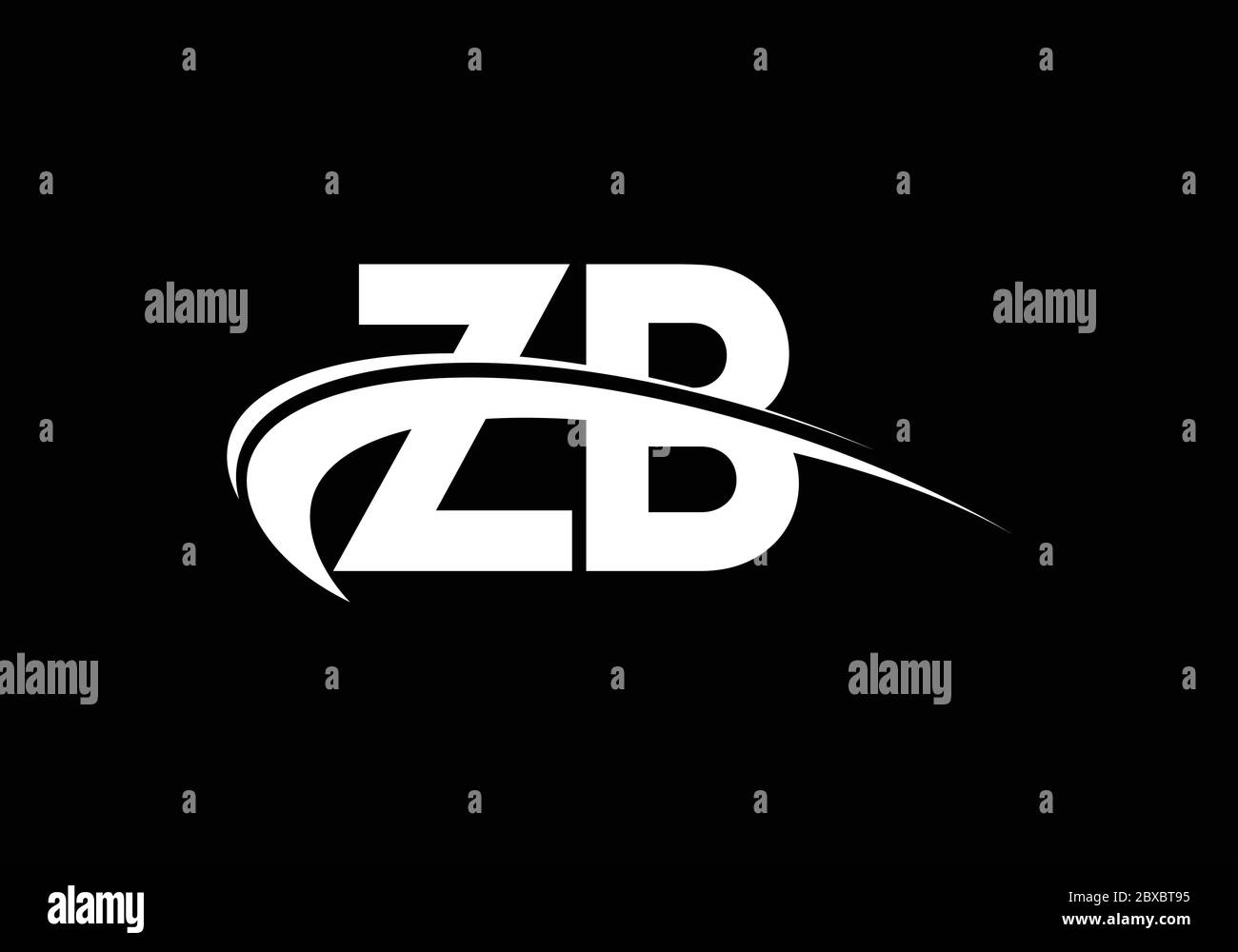 Initial Monogram Letter Z B Logo Design Vector Template. Graphic ...