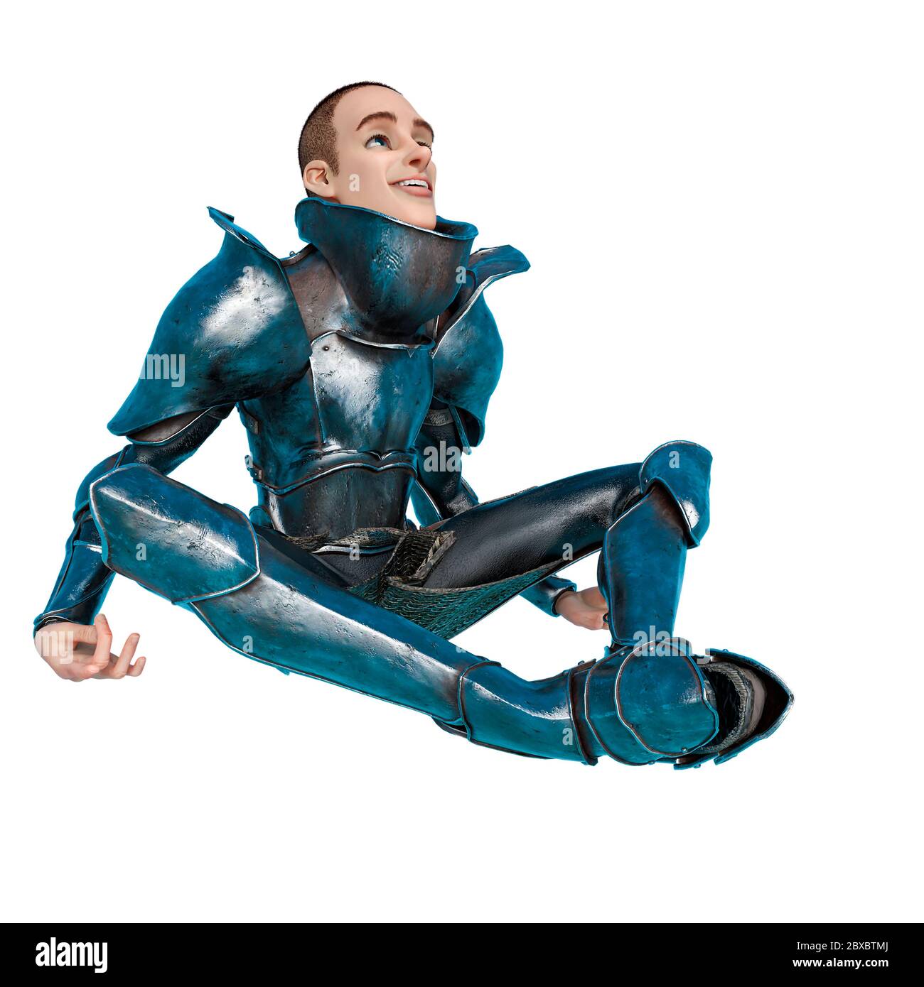 knight cartoon on deep meditation. This knight cartoon in clipping path ...