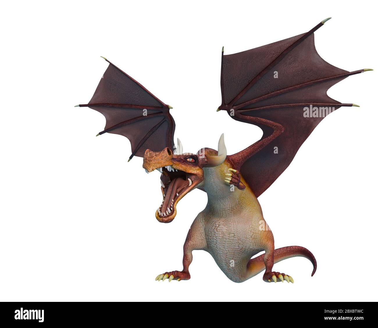 dragon cartoon attacking. This cute monster in clipping path is very ...