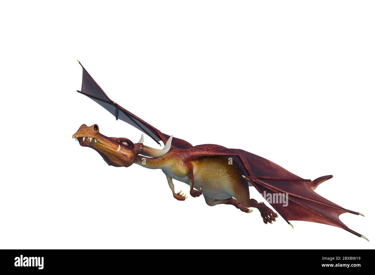 dragon cartoon going up. This cute monster in clipping path is very ...