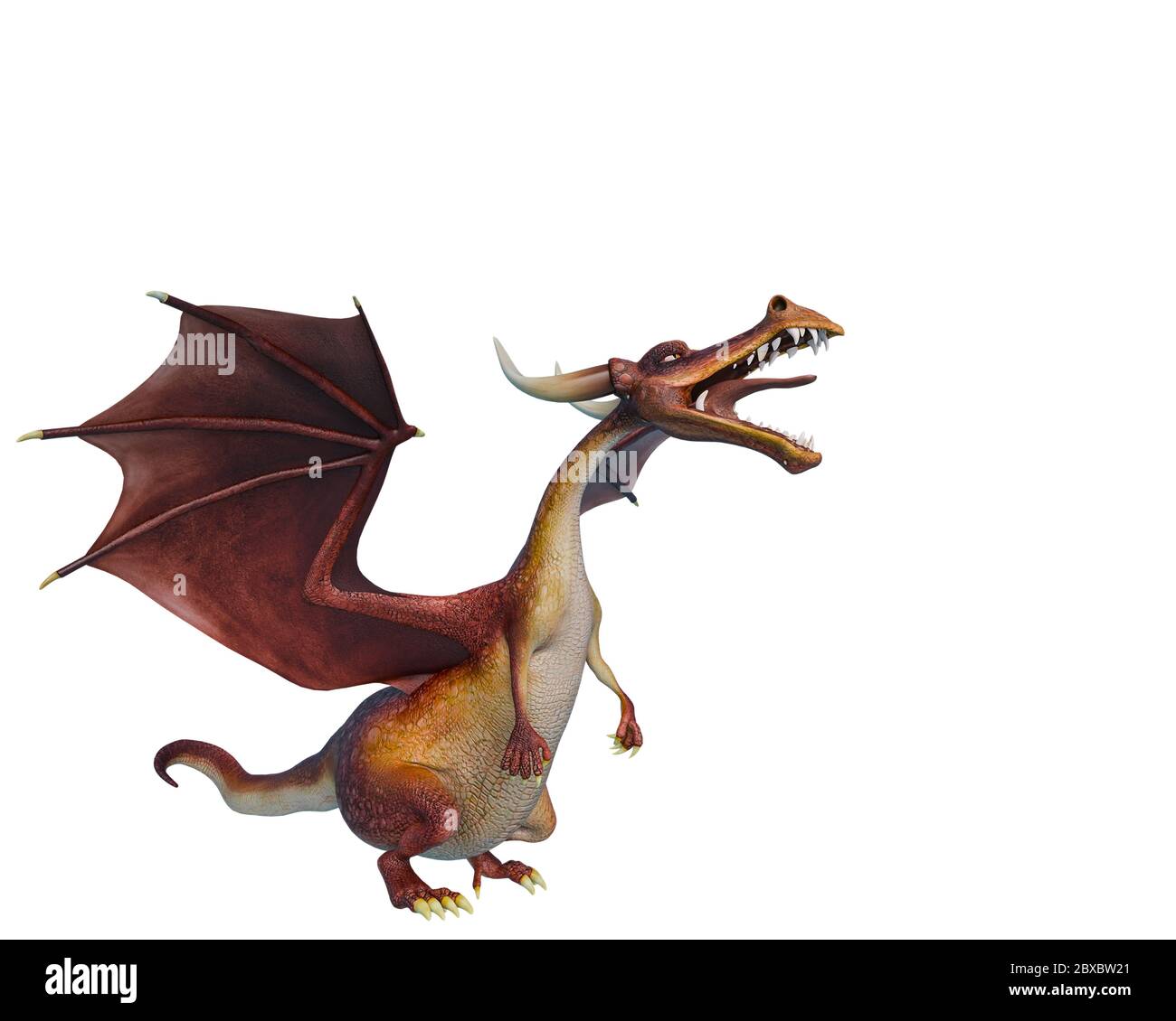 dragon cartoon is angry. This cute monster in clipping path is very ...