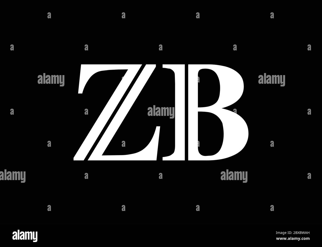 Initial Monogram Letter Z B Logo Design Vector Template. Graphic ...