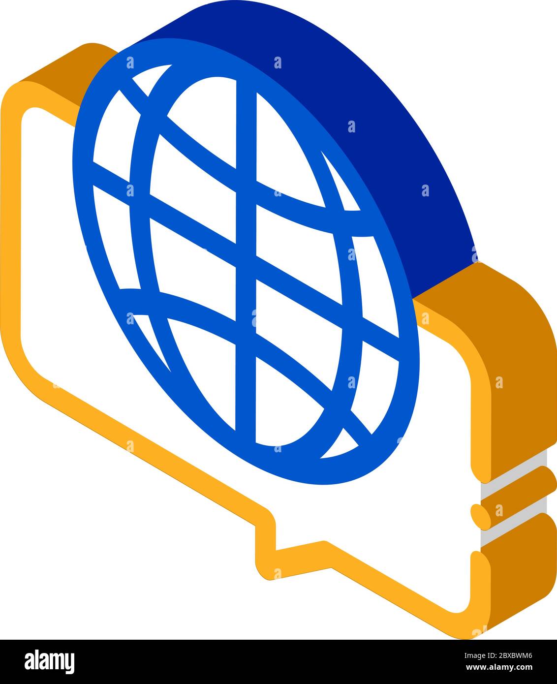 Earth Globe In Quote Frame isometric icon vector illustration Stock ...