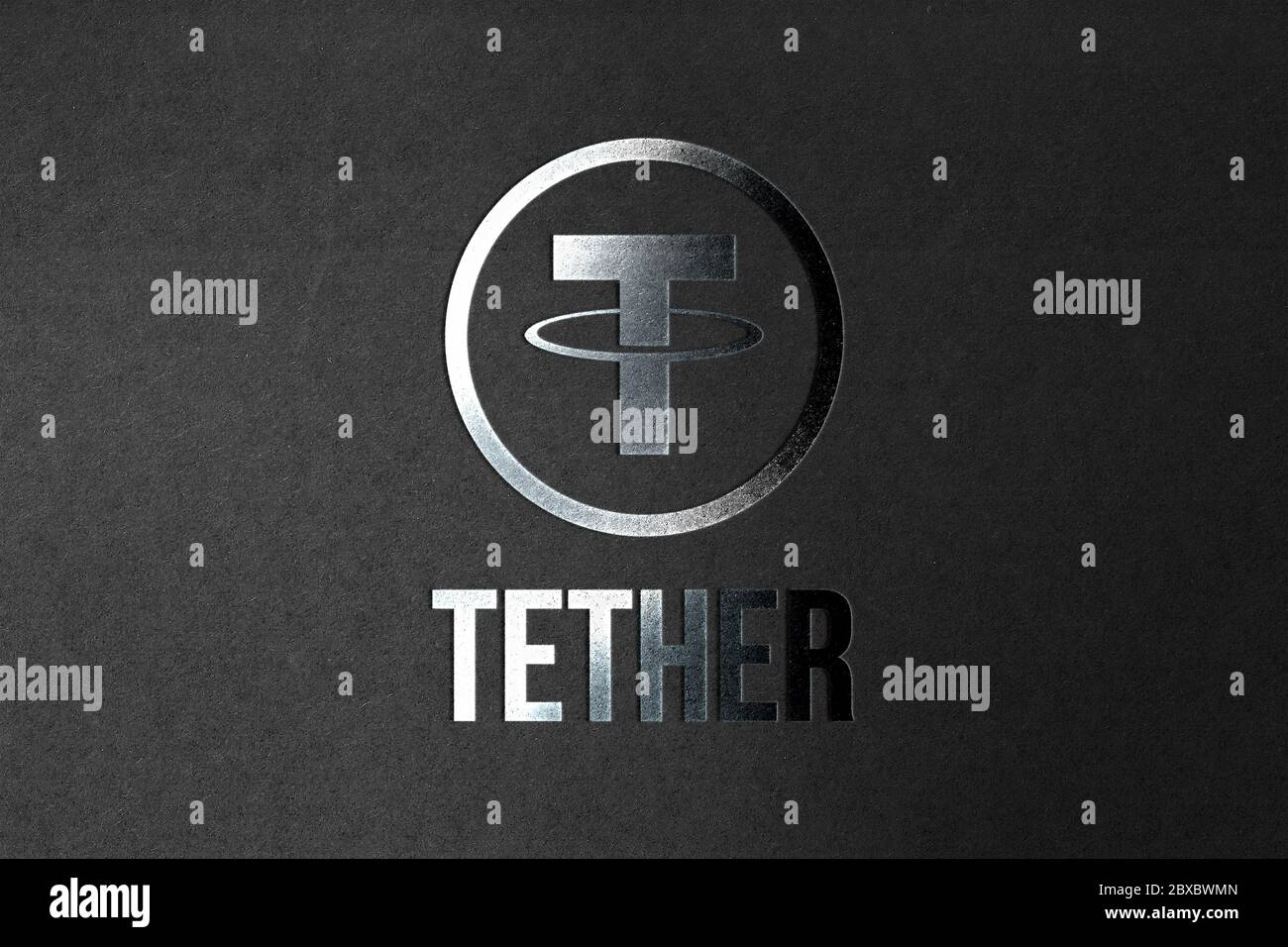 3D illustration Tether coin cryptocurrency and modern banking concept ...