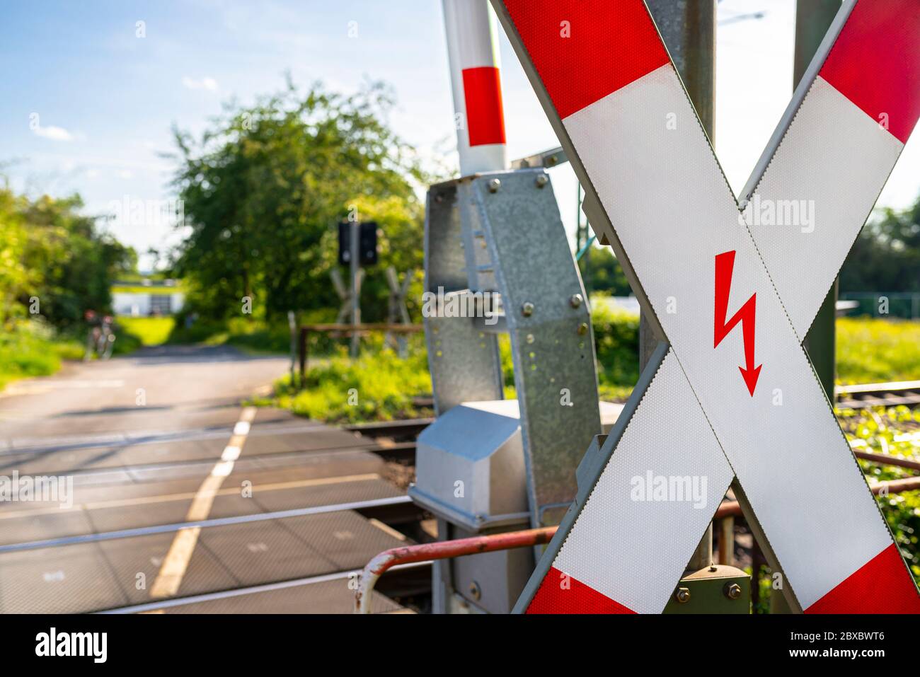 Guarded Railway Track Road Sign High Resolution Stock Photography and ...