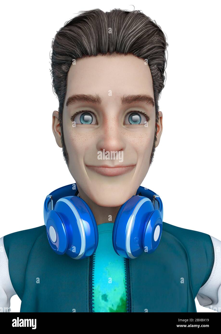 dj cartoon happy portrait. This super guy in clipping path is very ...