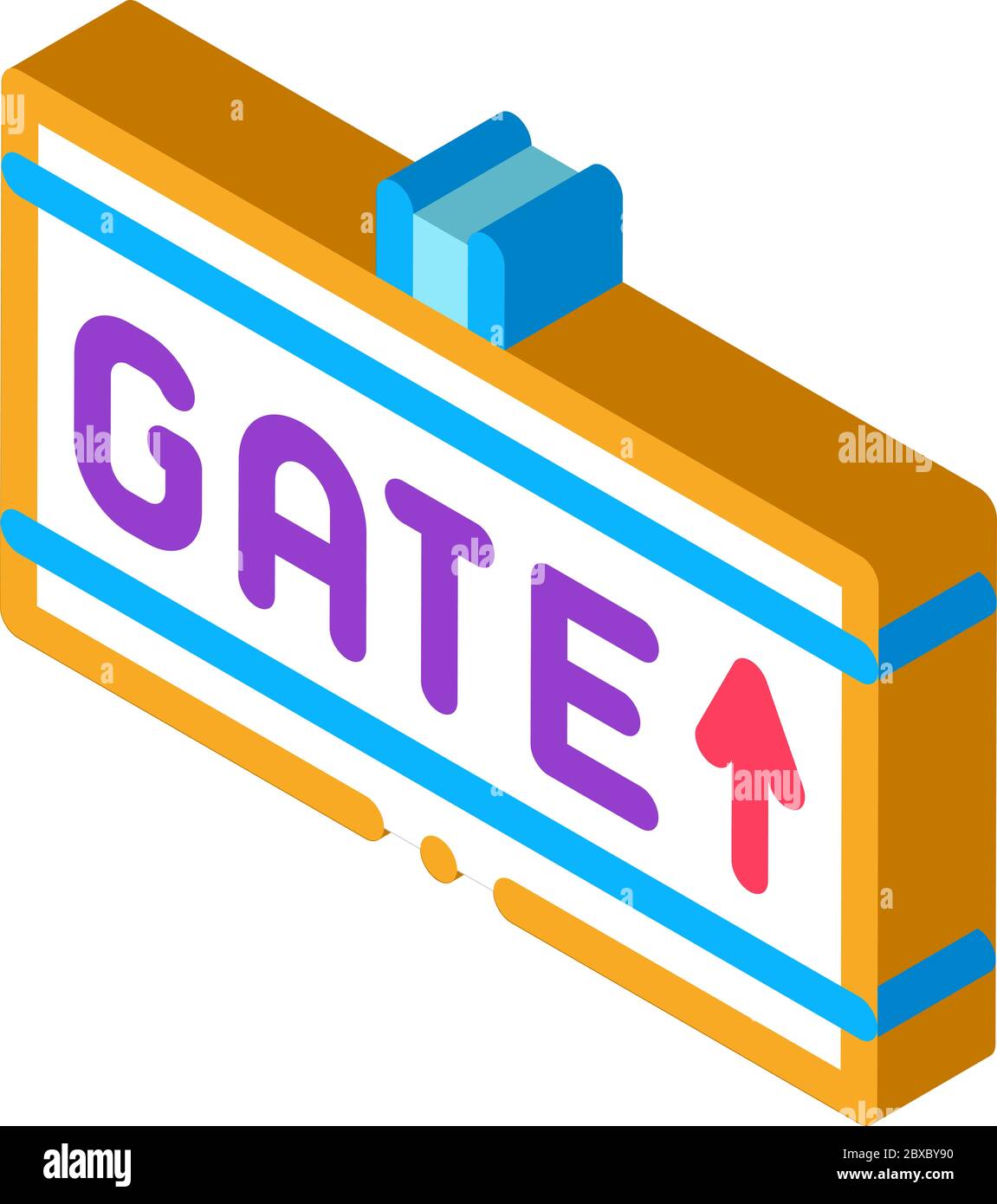 Gate Arrow Direction Tablet isometric icon vector illustration Stock ...