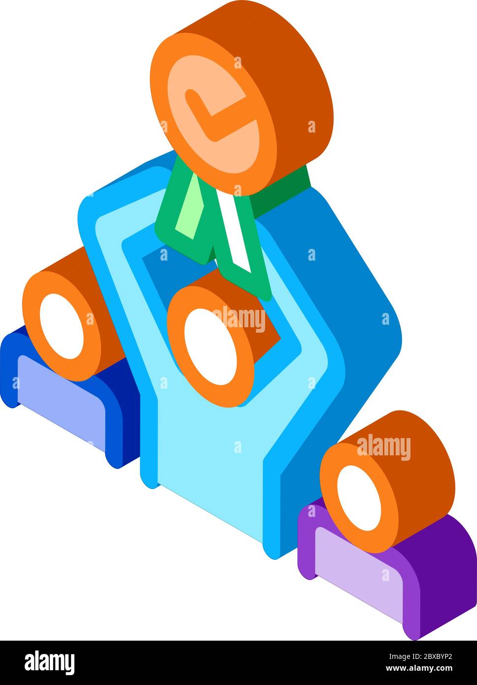 Human Winner Holding Medal isometric icon vector illustration Stock ...