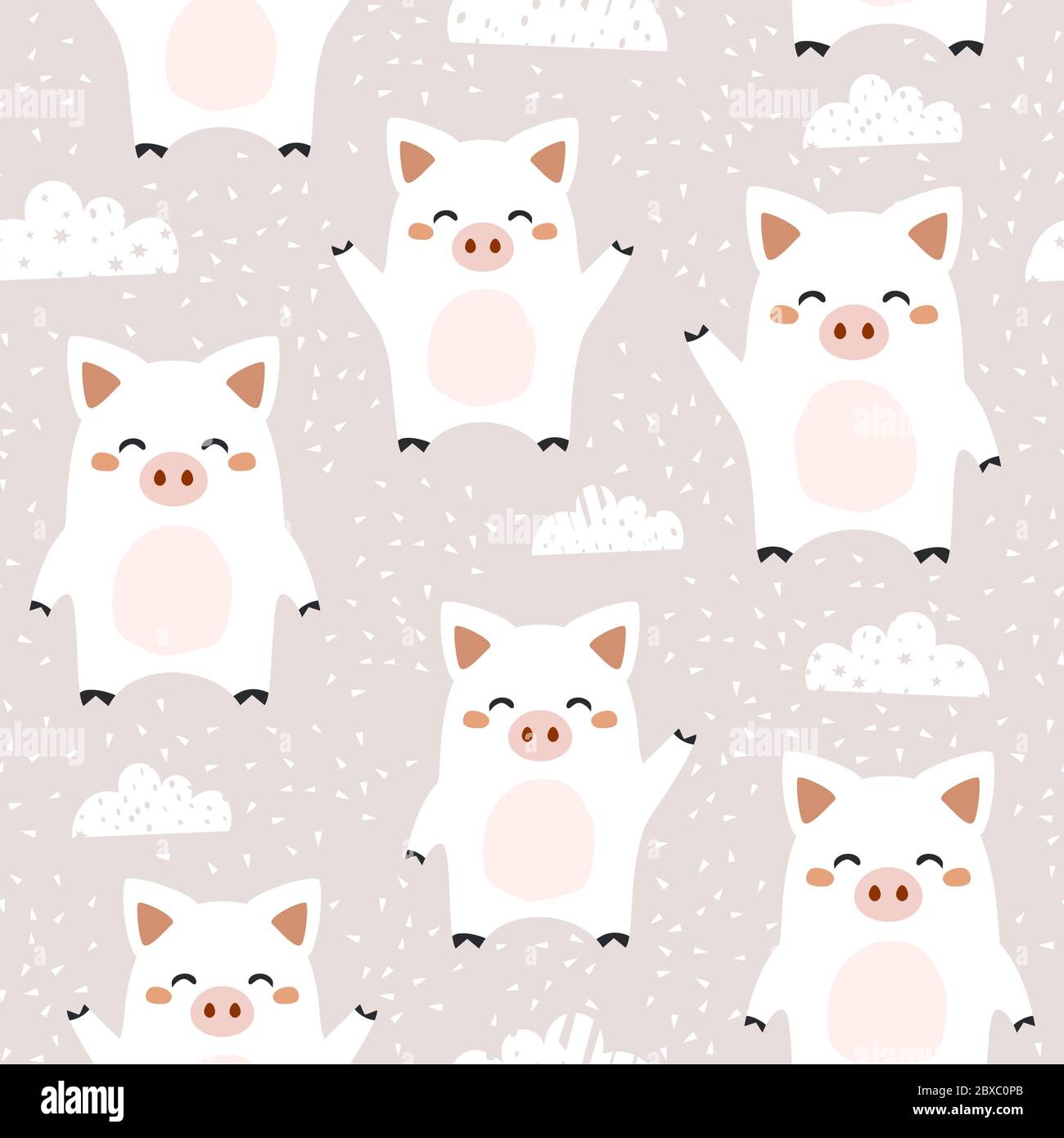 Vector seamless cute pattern Stock Vector Images - Alamy