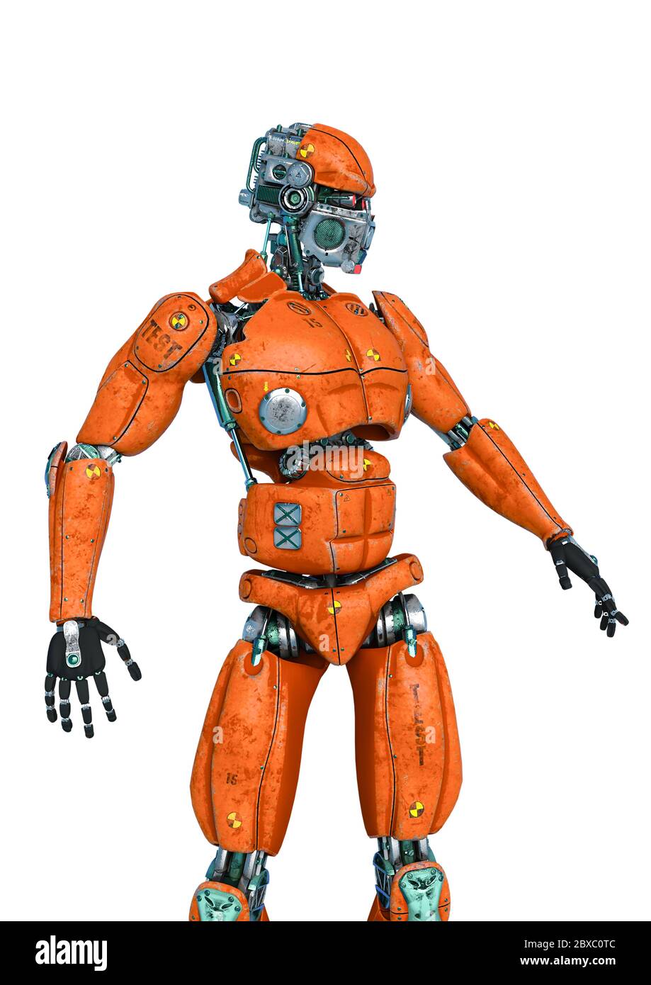 test machine looking to the side. This dummy test doll in clipping path ...
